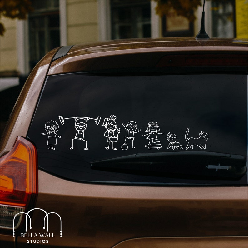 Create Your Own Stick Figure Family Car Decal Sticker - Etsy