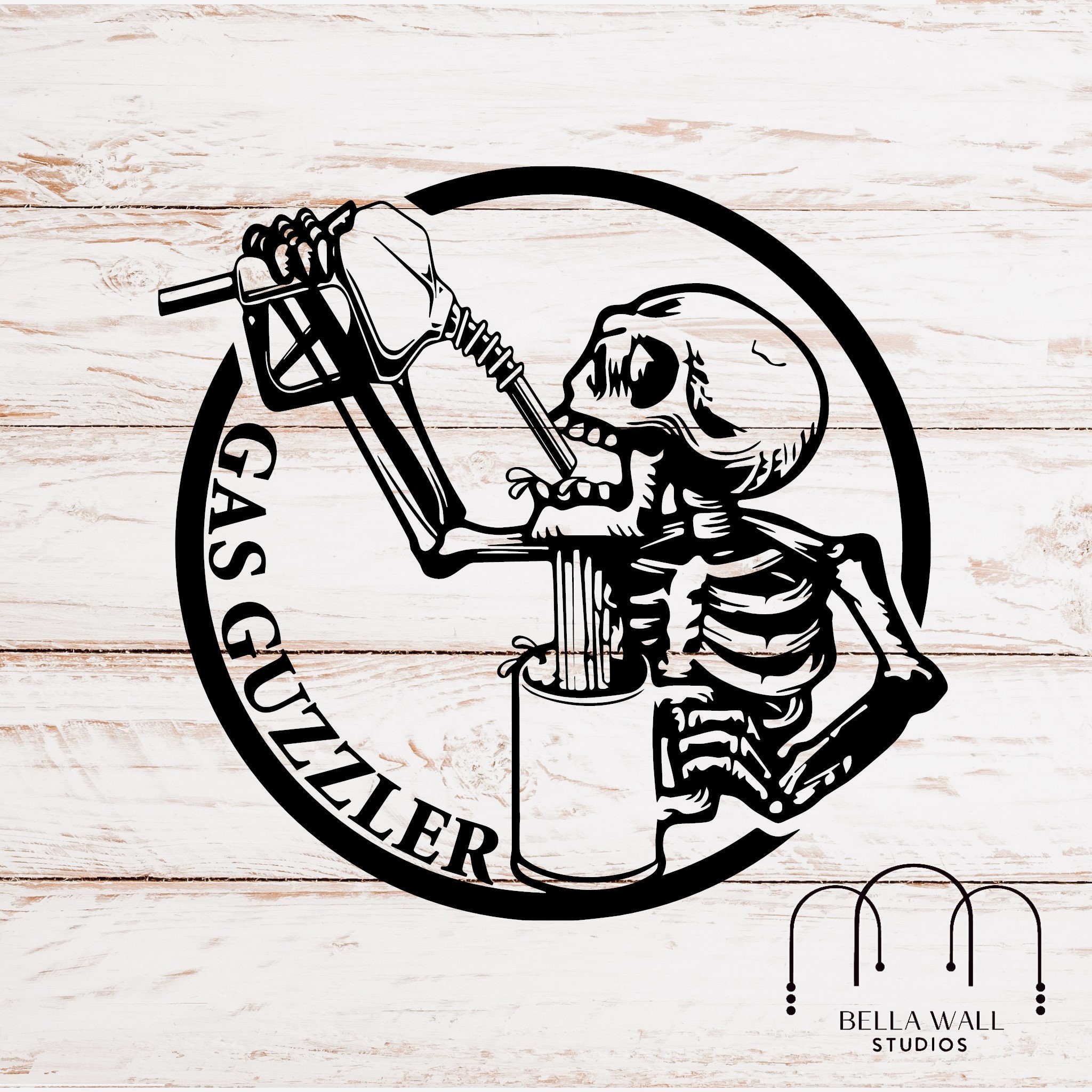 Gas Guzzler Car Sticker/ Funny Skeleton Drinking Gasoline - Etsy