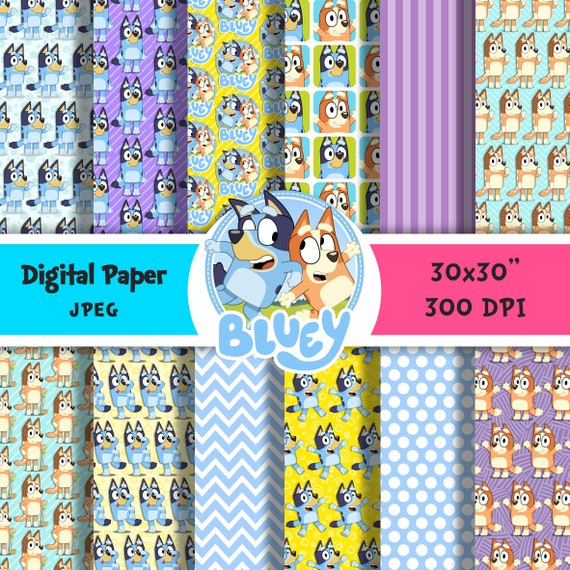 Bluey Digital Paper Printable Scrapbooking Background | Etsy