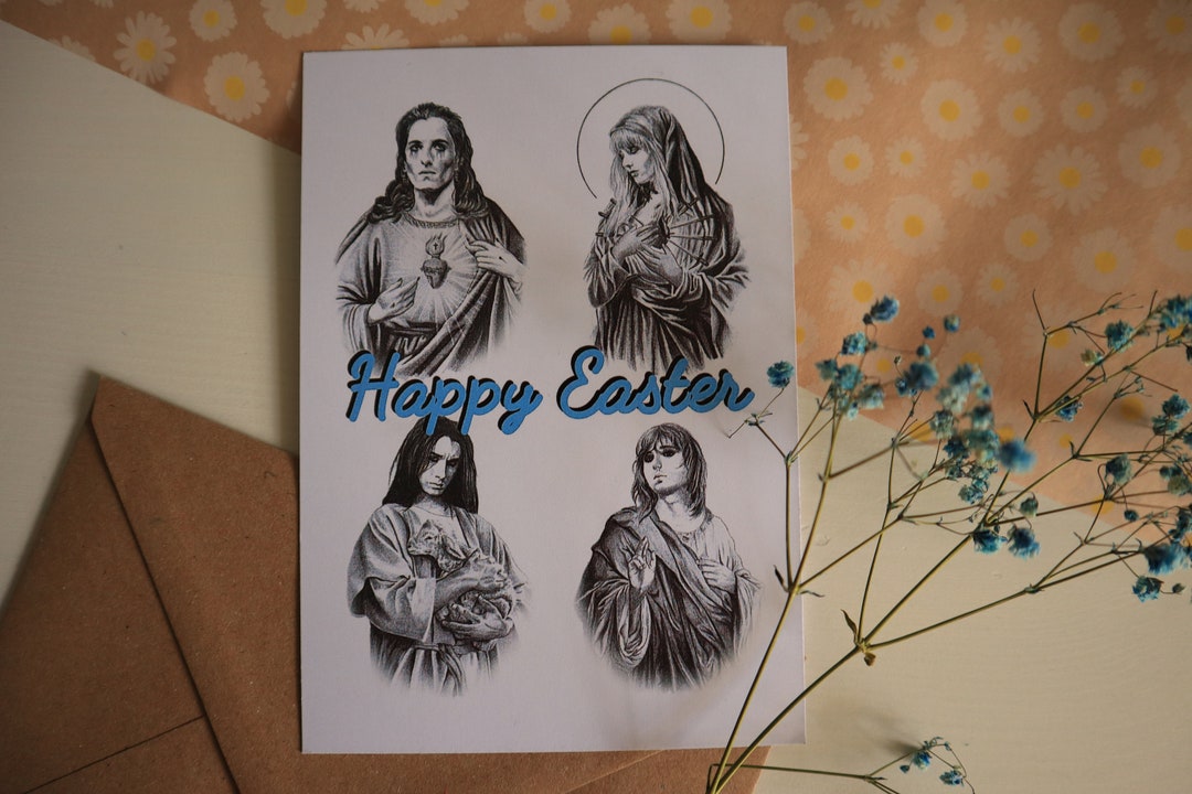 Easter Postcard With Måneskin Damiano, Victoria, Thomas and Ethan, Size ...
