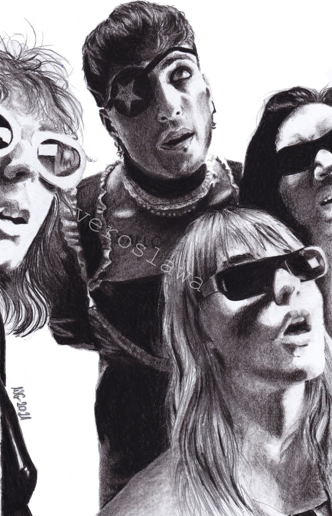 Måneskin charcoal drawing Print Damiano David Poster Portrait | Etsy