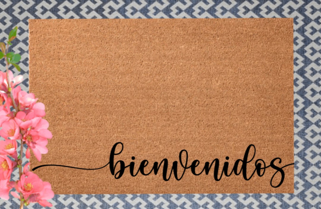 Bienvenidos Doormat, Spanish Welcome Mat, Spanish Gift Door Mat, Script ...