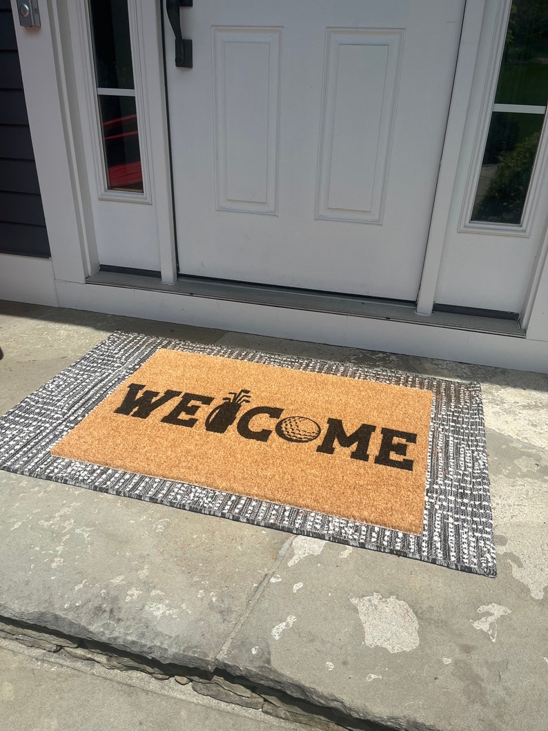 Golf Doormat, Welcome Golf Door Mat, Golf Ball Clubs Gift, Gift for ...