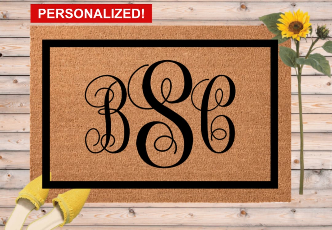 Monogram Doormat Monogram Door Mat 3 Initial Doormat 3 - Etsy