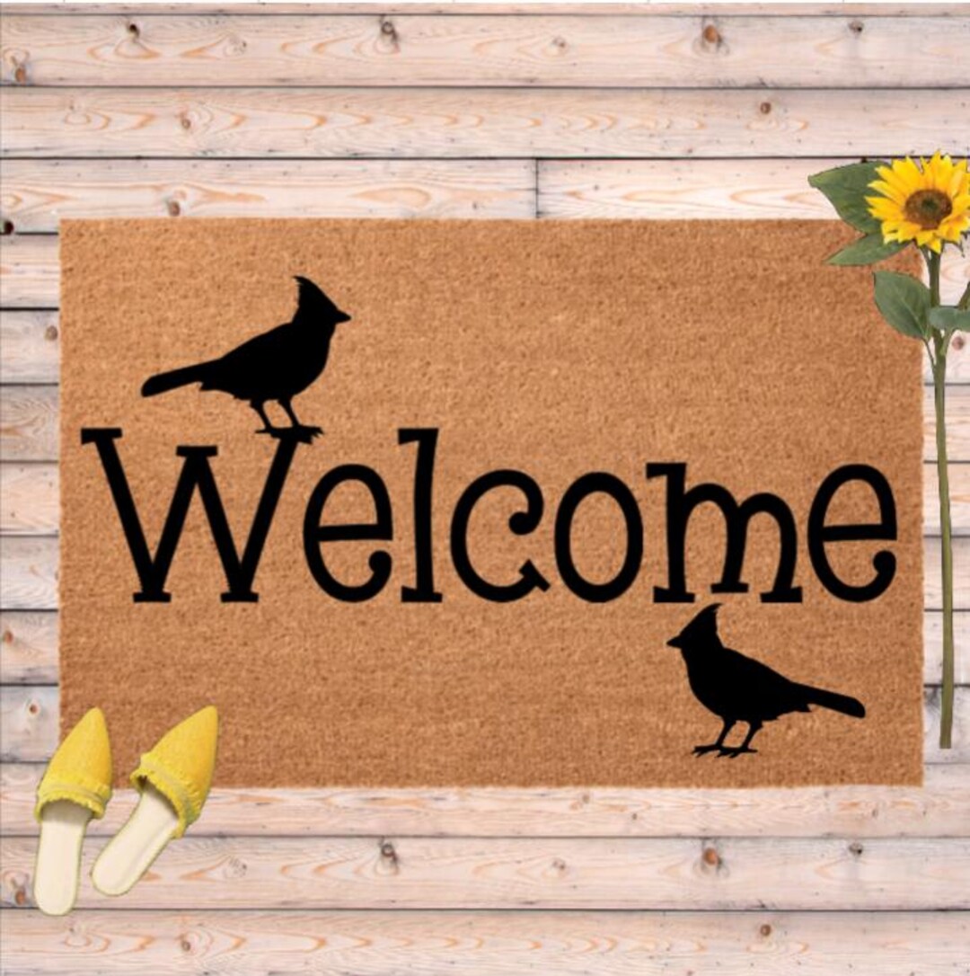 Cardinal Welcome Doormat, Cardinal Door Mat, Bird Doormat, Summer Front ...