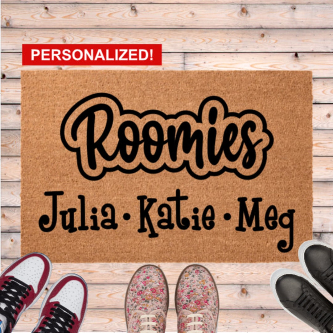 College Roommate Doormat, Roomies Custom Door Mat. Dorm Doormat ...
