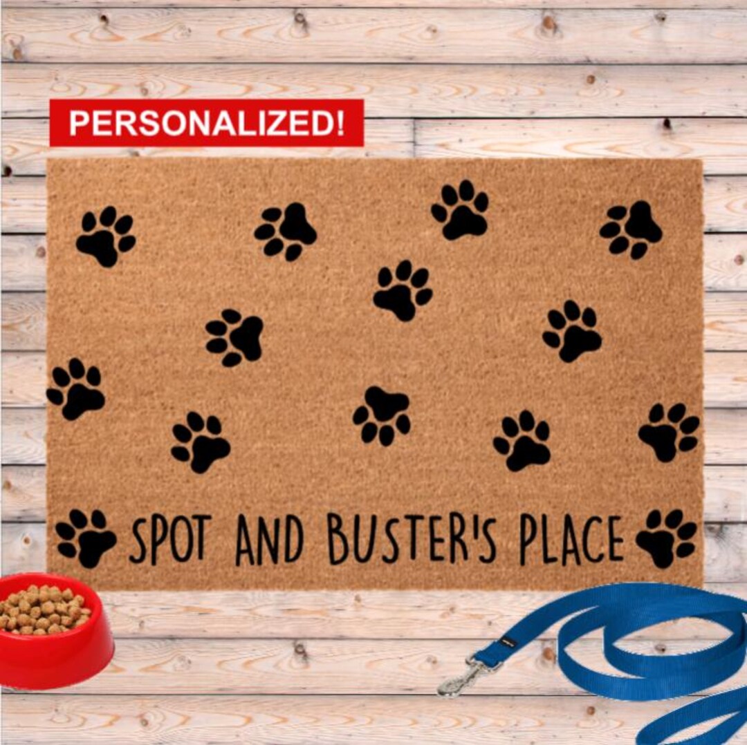 Dog Doormat, Paw Print Door Mat, Custom Dog Door Mat, Personalized Dog ...