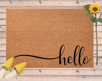 Hello Welcome Mat - Etsy