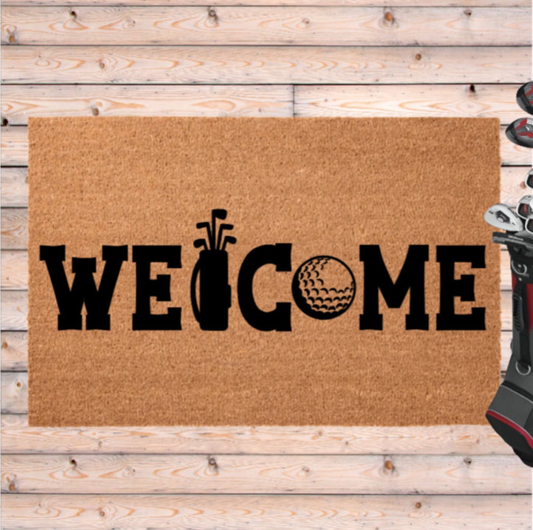 Golf Doormat, Welcome Golf Door Mat, Golf Ball Clubs Gift, Gift for ...