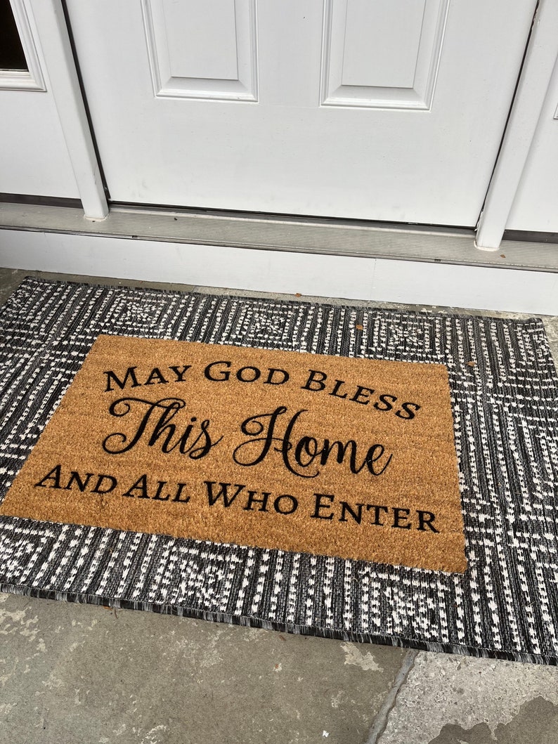 May God Bless This Home and All Who Enter Religious Doormat - Etsy