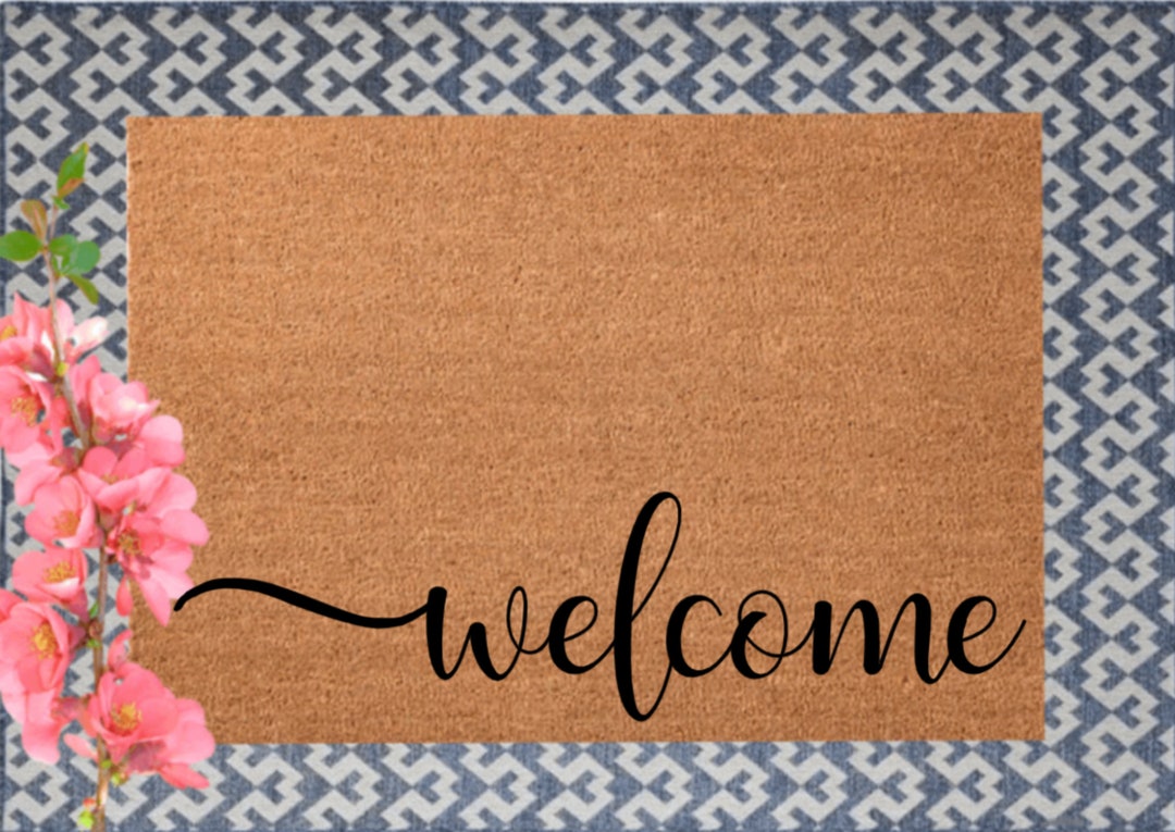 Welcome Mat Script Welcome Doormat Custom Painted Doormat - Etsy