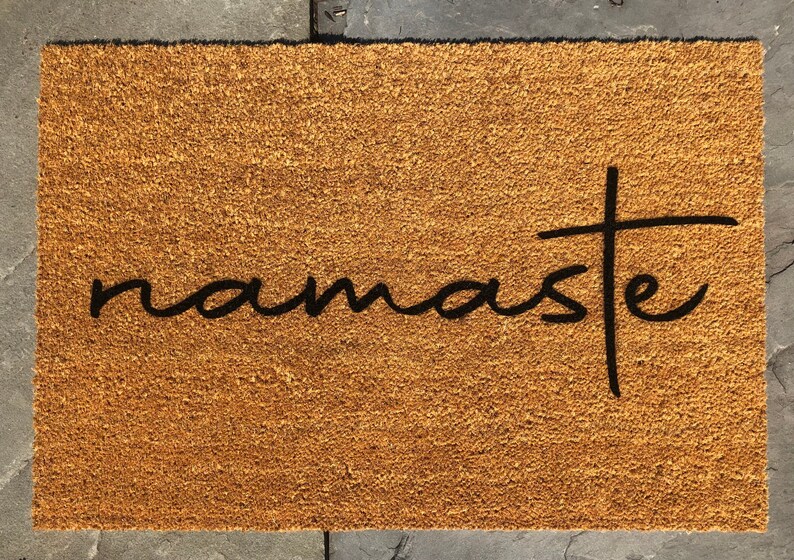 Namaste Outdoor Doormat Script Sanskrit Yoga Front Welcome - Etsy