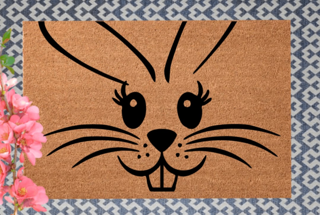 Easter Bunny Doormat, Easter Rabbit Door Mat, Holiday Welcome Mat ...