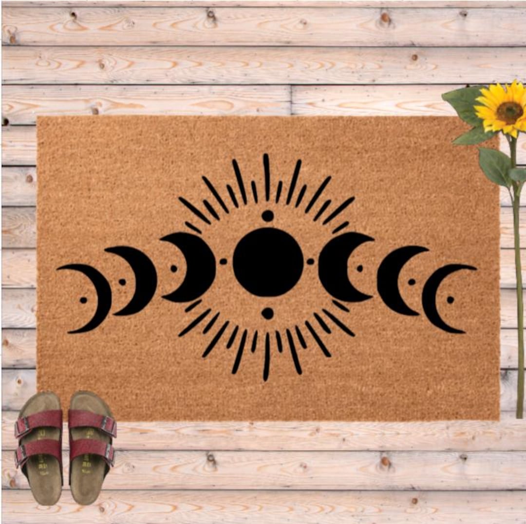 Moon Phase Door Mat, Celestial Decor, Sun Doormat, Witchy, Witchtok ...