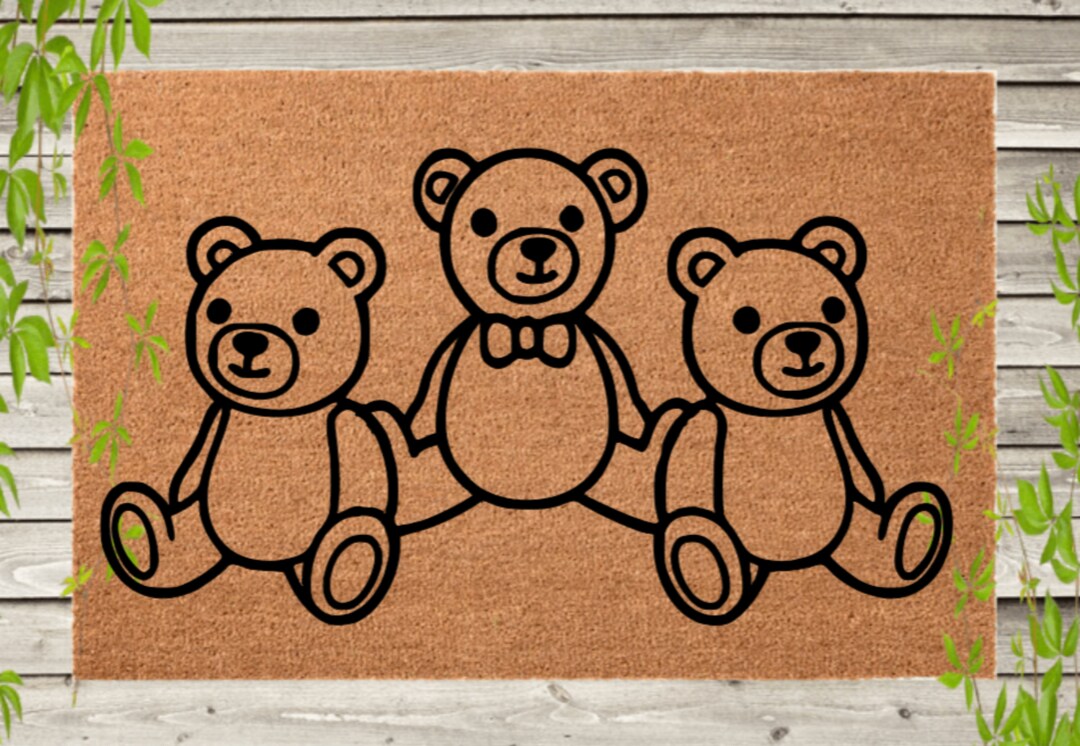 Teddy Bear Doormat, Teddy Bear Door Mat, Three Bears Welcome Mat, Cute ...