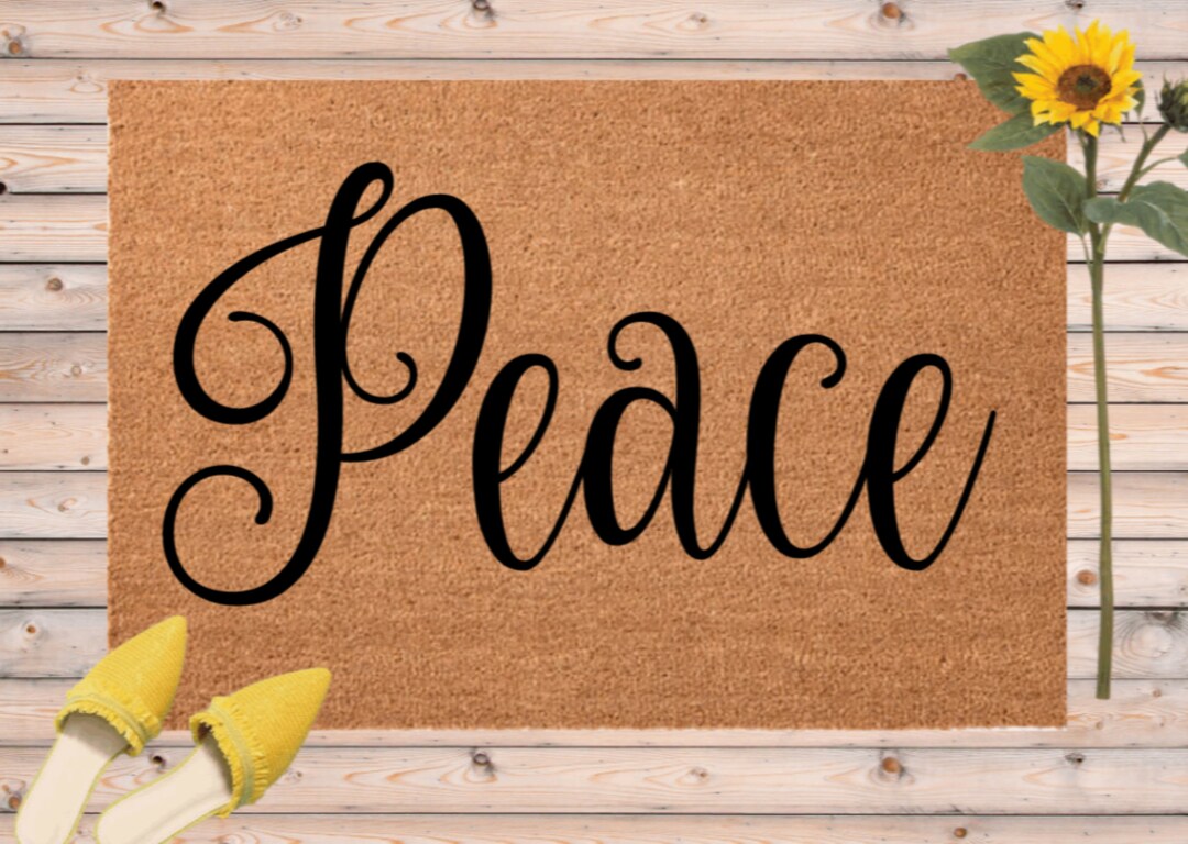 Peace Door Mat Peace Word Doormat Welcome Mat Farmhouse - Etsy Italia