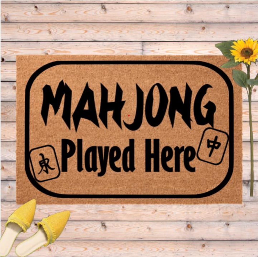 Mahjong Played Here Coir Doormat, Outdoor Door Mat, Outdoor Rug ...