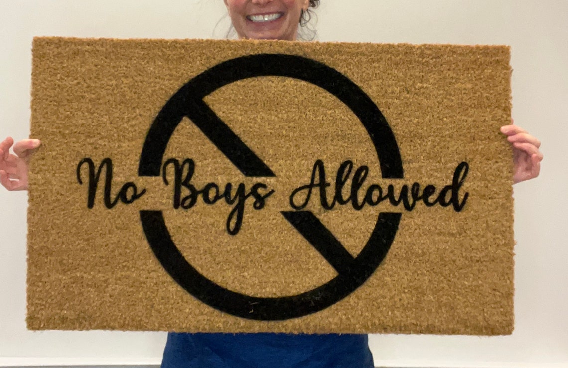 No Boys Allowed Doormat, Girls Only Welcome Mat, She Shed Gift, Script ...