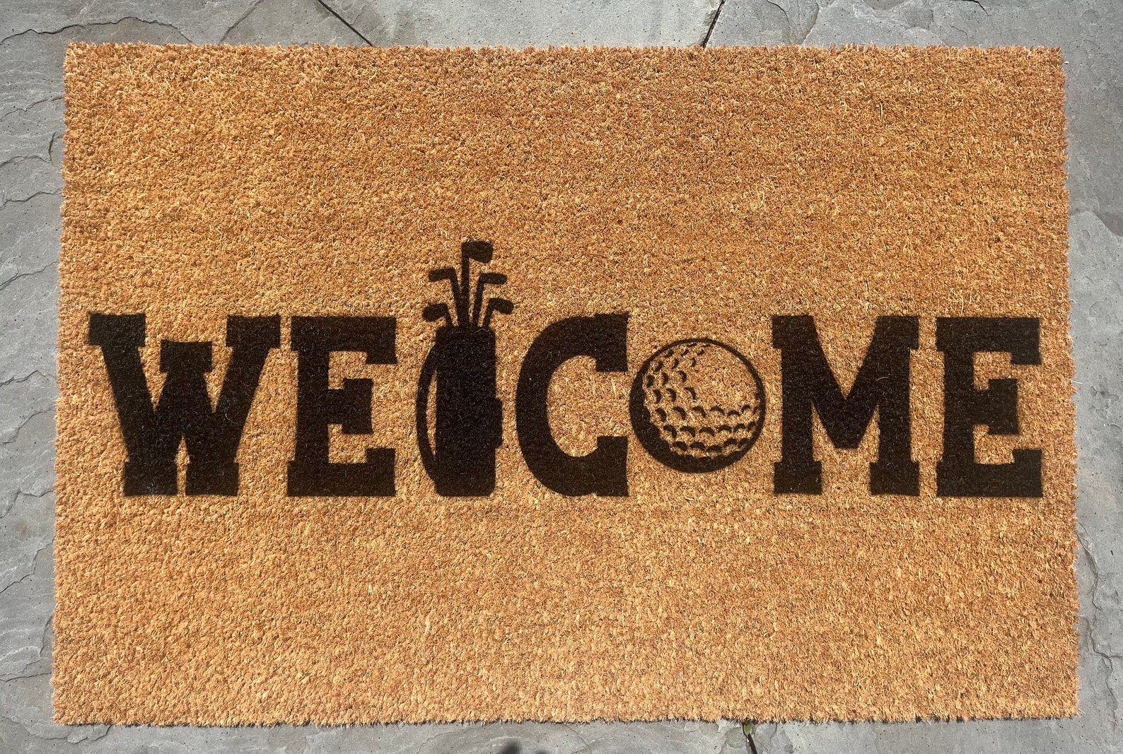 Golf Doormat, Welcome Golf Door Mat, Golf Ball Clubs Gift, Gift for ...