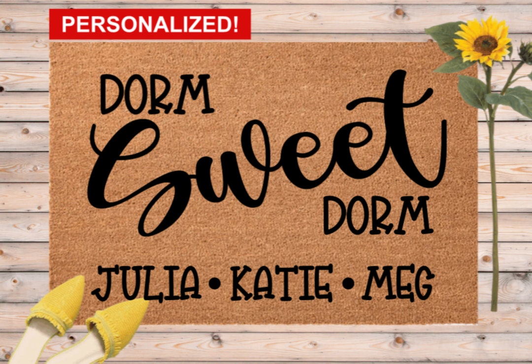 College Roommate Doormat, Dorm Sweet Dorm Custom Door Mat, Personalized ...