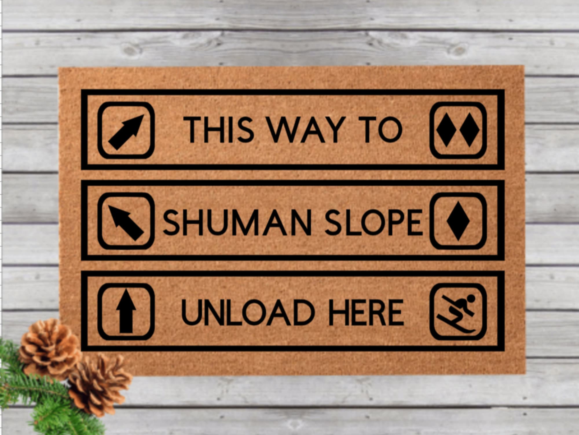 Ski Slope Sign Custom Coir Doormat Skiing Welcome Mat - Etsy