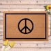 Peace Door Mat, Peace Sign Doormat, Peace Symbol Coir Welcome Mat ...