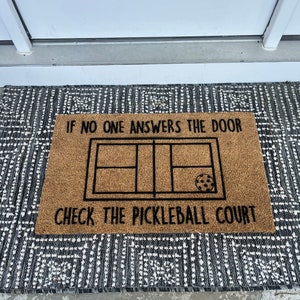 Pickleball Doormat, Pickleball Gifts, Pickleball Court Door Mat, Gift ...