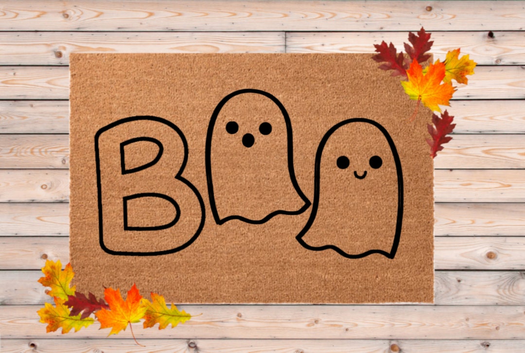Boo Doormat, Ghost Door Mat, Halloween Welcome Mat, Outdoor Scary ...