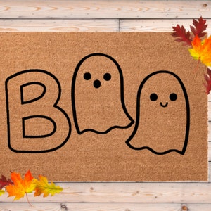 Boo Doormat, Ghost Door Mat, Halloween Welcome Mat, Outdoor Scary ...