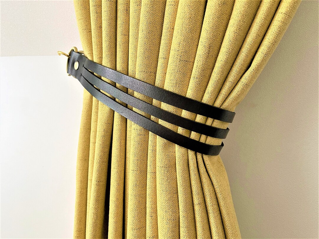 Minimalist Leather Curtain Tieback Elegant Tieback Modern Decor Window ...