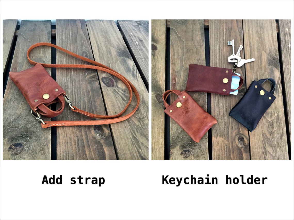 Leather Key Case Holder // Mini Sling Bag // Wallet Pouch | Etsy