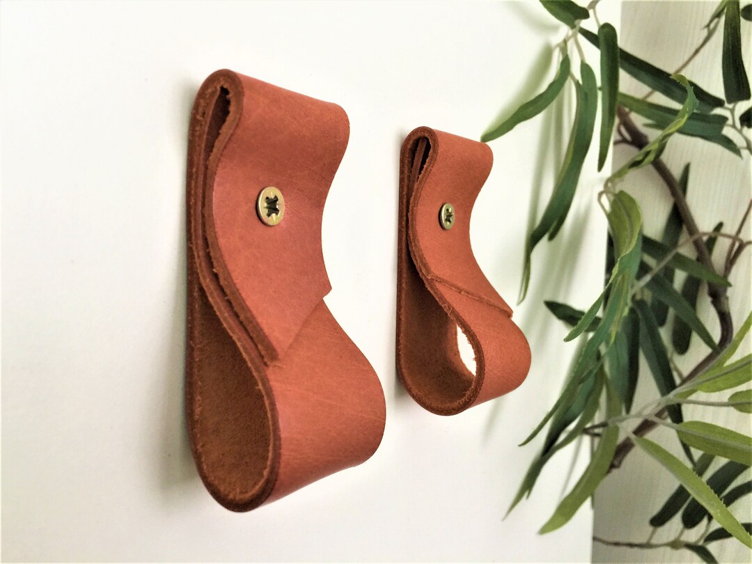 Leather Drawer Pulls // Leather Knob Pulls // Leather Drawer Pulls ...