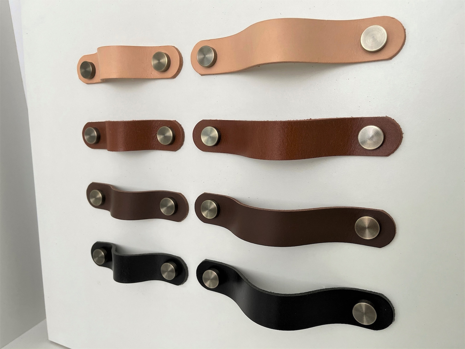 Leather Handle // Leather Drawer Pull // Leather Pull // - Etsy