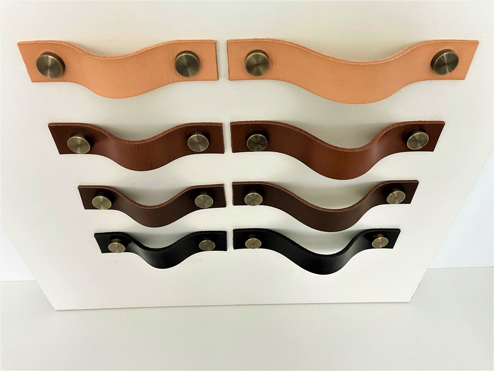 Leather Handle // Leather Drawer Pull // Leather Pull // - Etsy