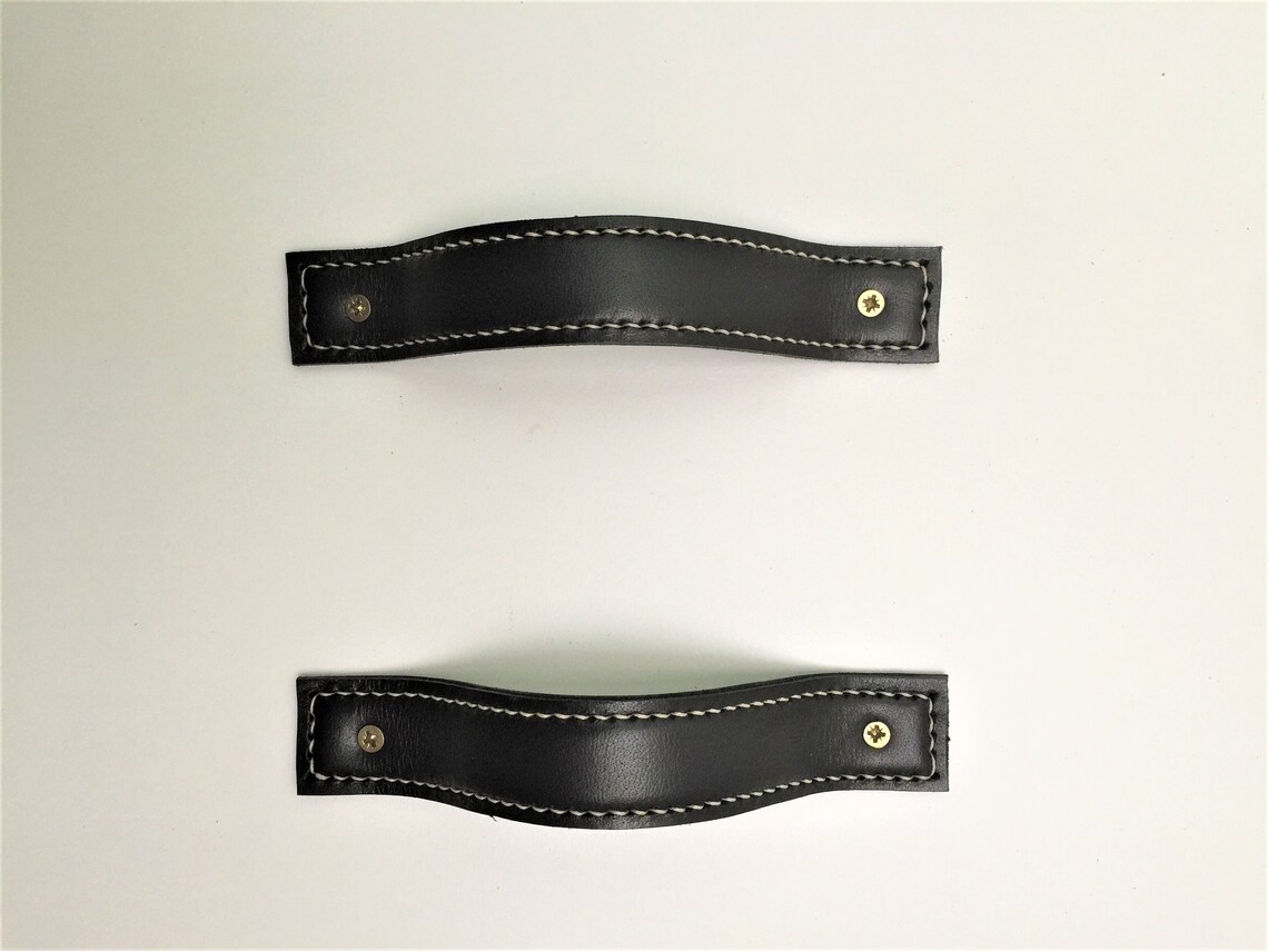 Leather Drawer Pull // Leather Handle // Leather Pull // - Etsy