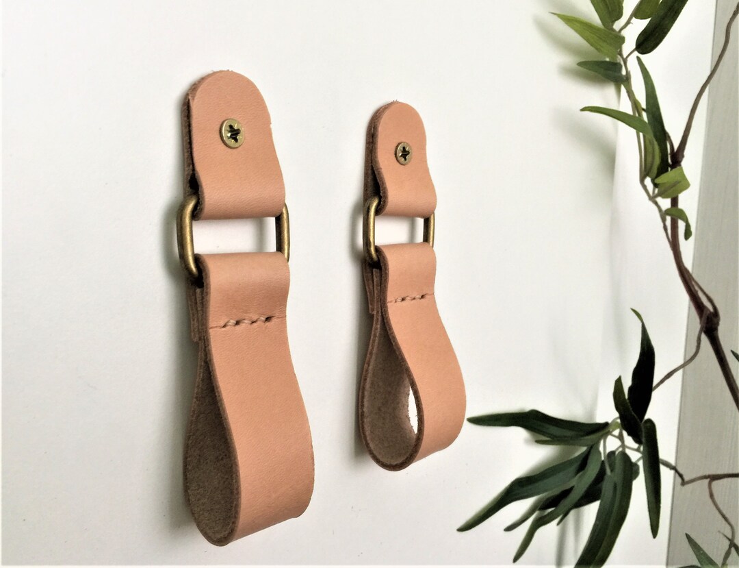 Drawer Pulls // Dresser Handles // Leather Door Handle // Minimalist ...