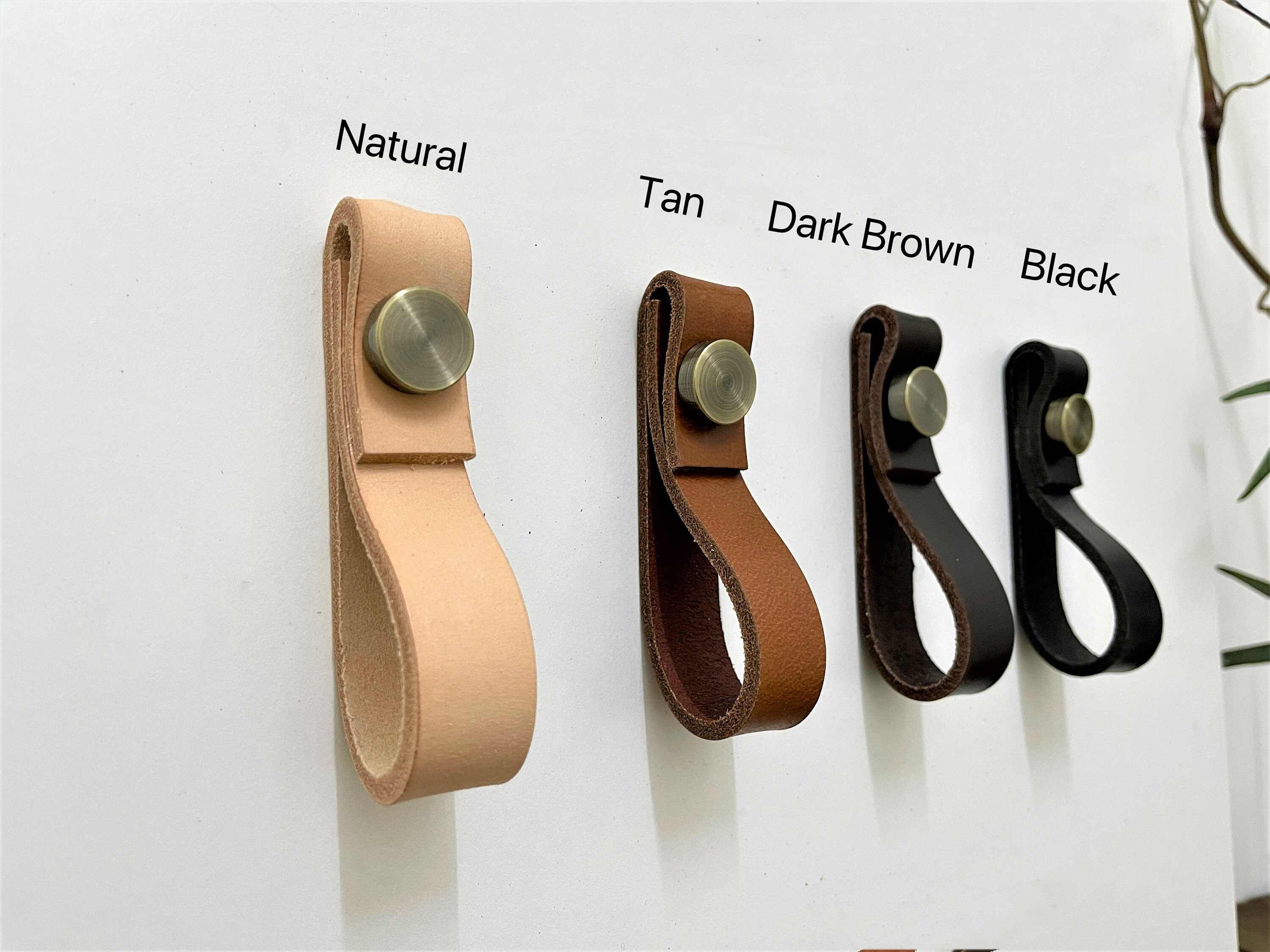 Handmade Leather Drawer Pulls – Rustic Modern Cabinet Handles - Etsy