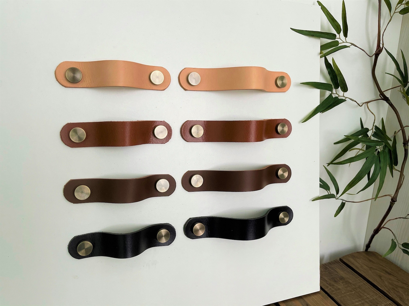 Leather Handle // Leather Drawer Pull // Leather Pull // - Etsy