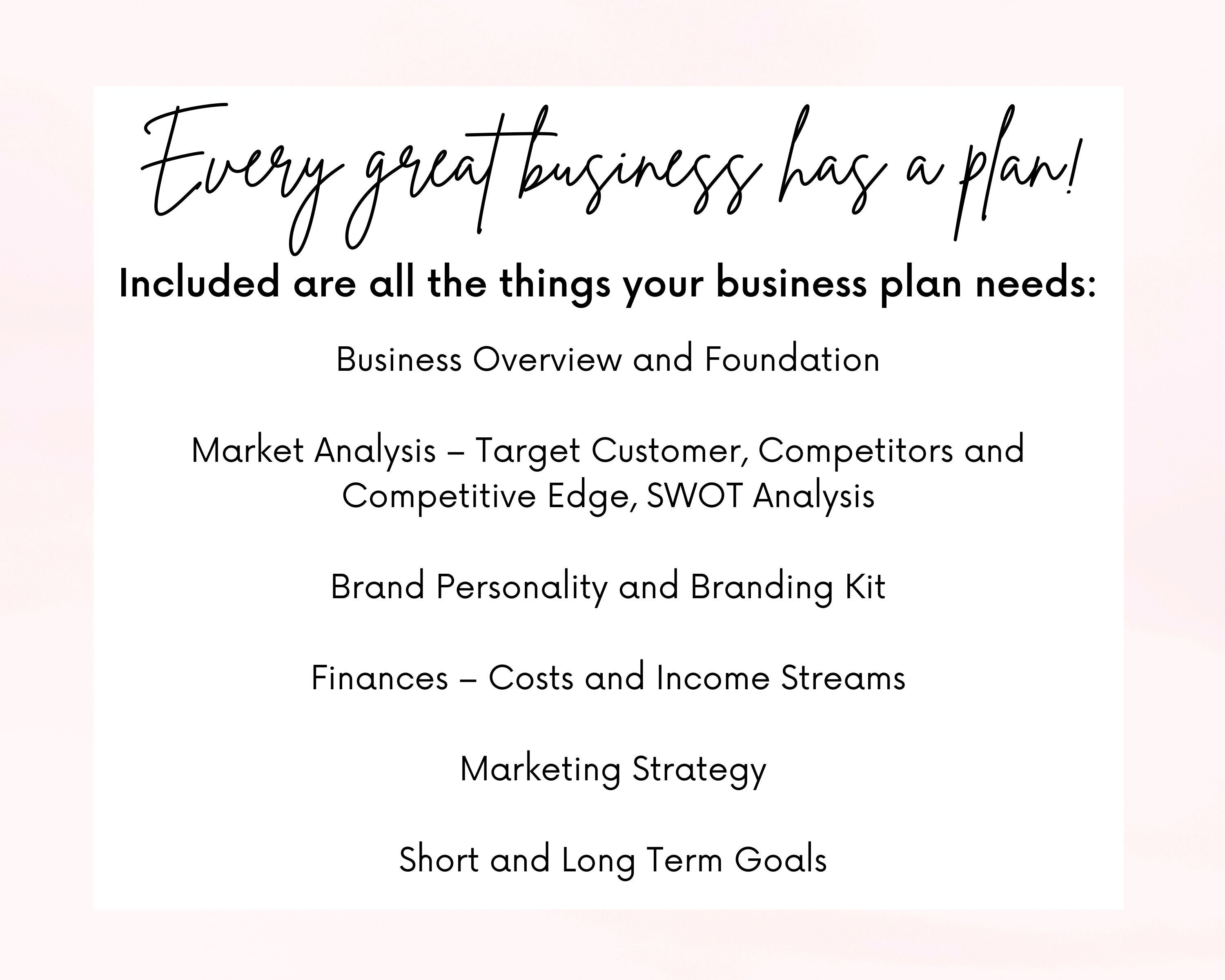 Business Plan Template PDF, Printable Business Plan, Small Business ...