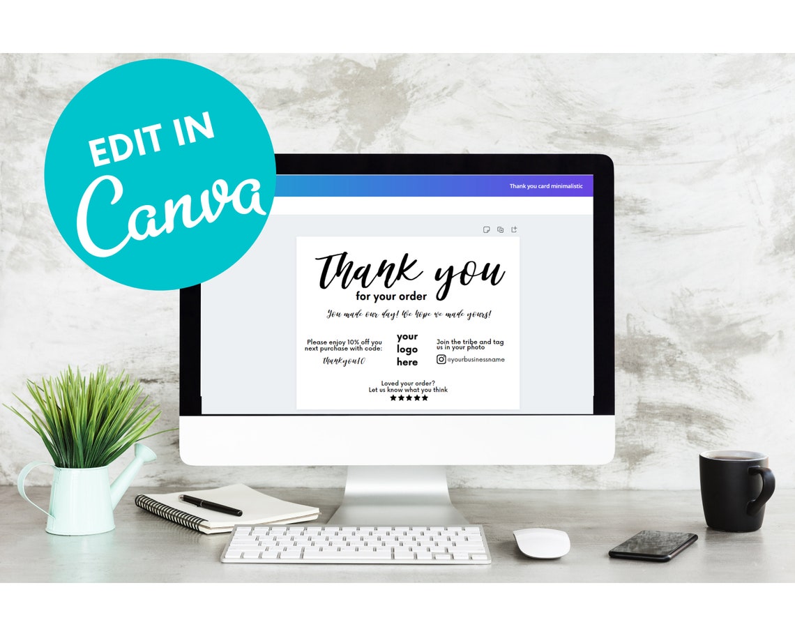 Business Thank You Card Template Thank You Cards Business - Etsy