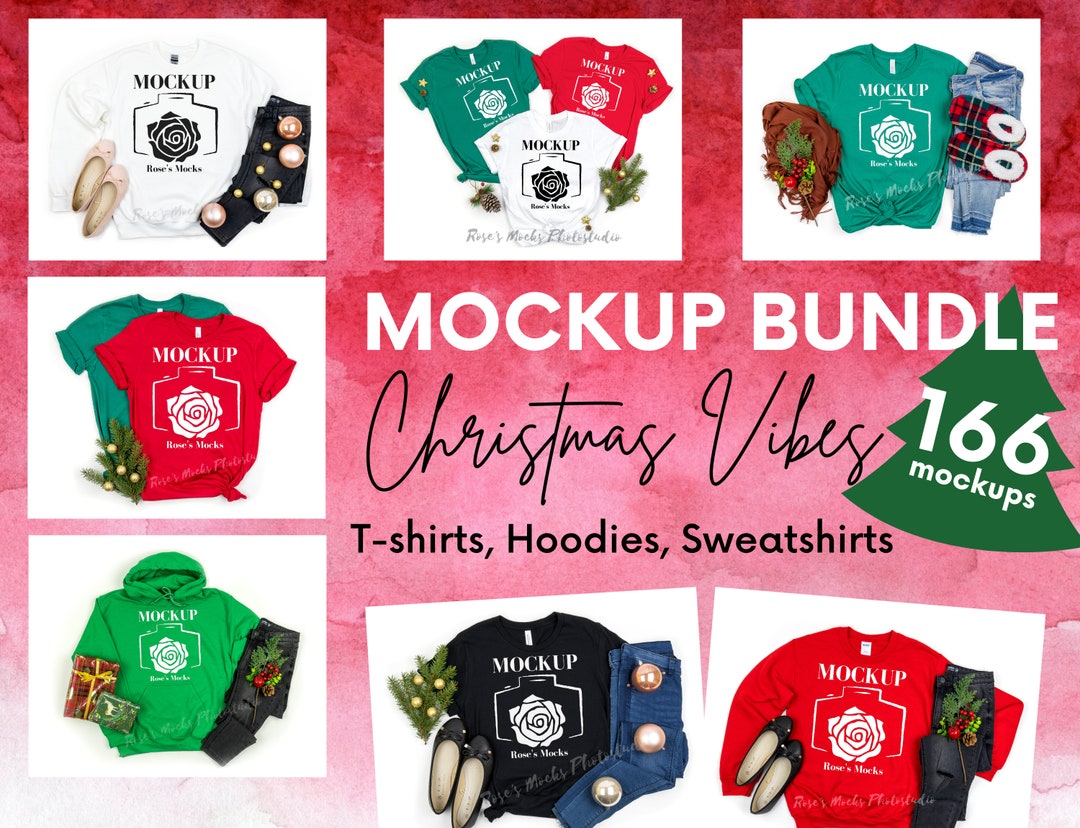 Christmas Mockup Bundle - Holiday Mockup Bundle - Bella Canvas 3001 T ...