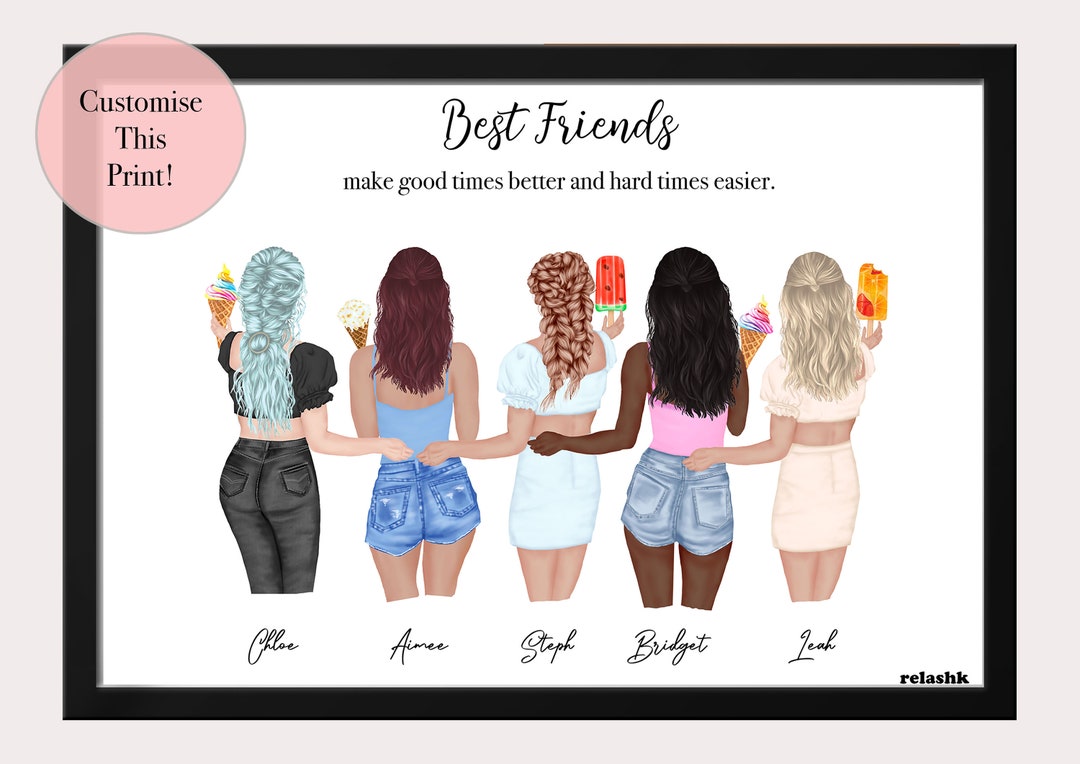 Personalised Best Friend Prints Best Friend Printable Custom - Etsy