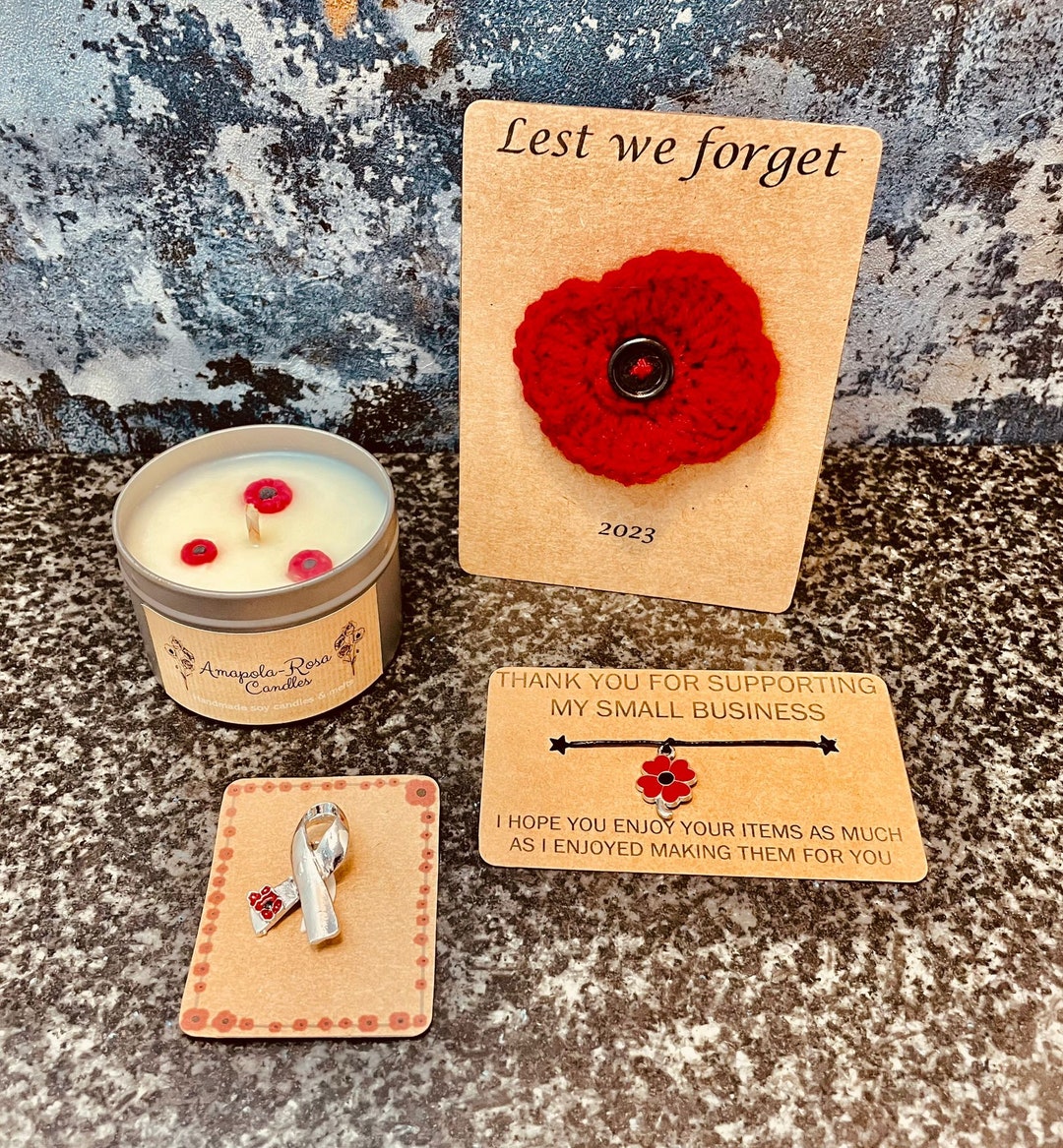 Soy Wax Candle Poppy Gift Set Poppy Appeal Gift Charity Box - Etsy