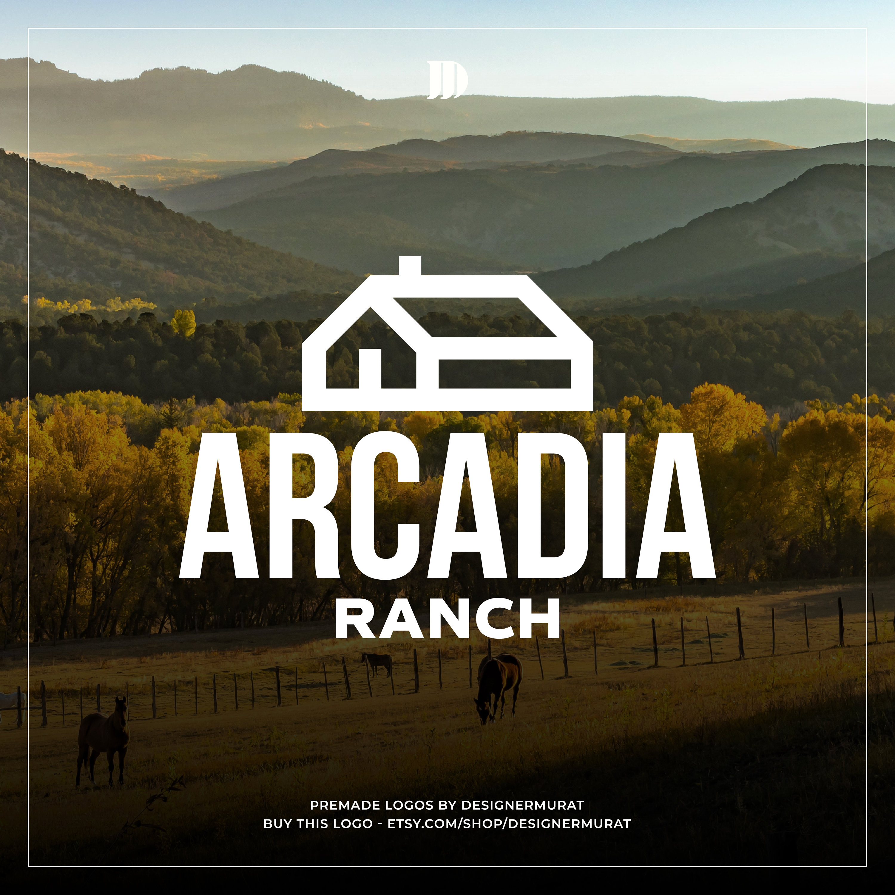 Premade Modern Ranch Logo Design Template Custom Farm Logo | Etsy