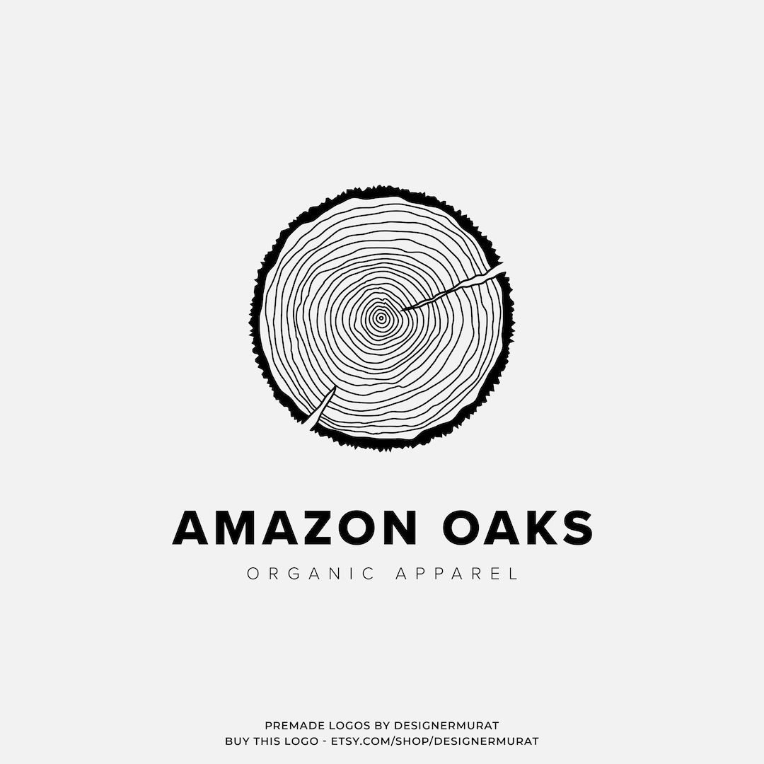 Premade Modern Tree Trunk Logo Design Template, Oak Tree Cookie Icon ...