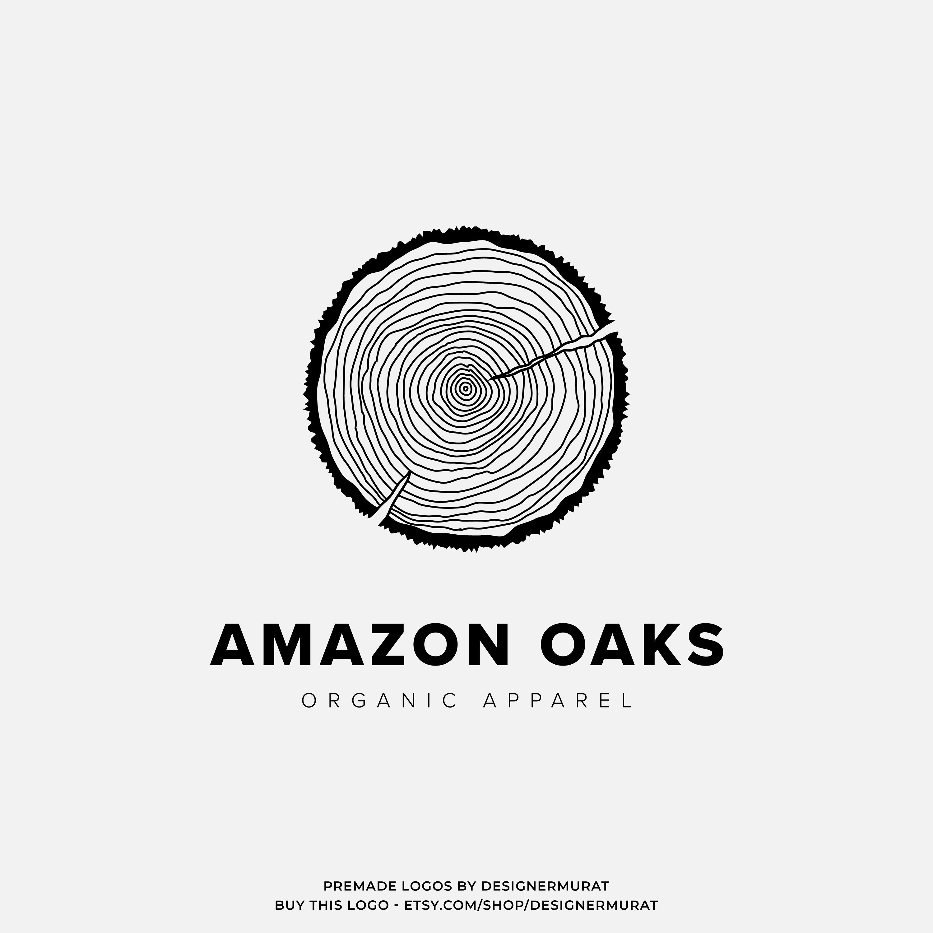 Premade Modern Tree Trunk Logo Design Template Oak Tree - Etsy