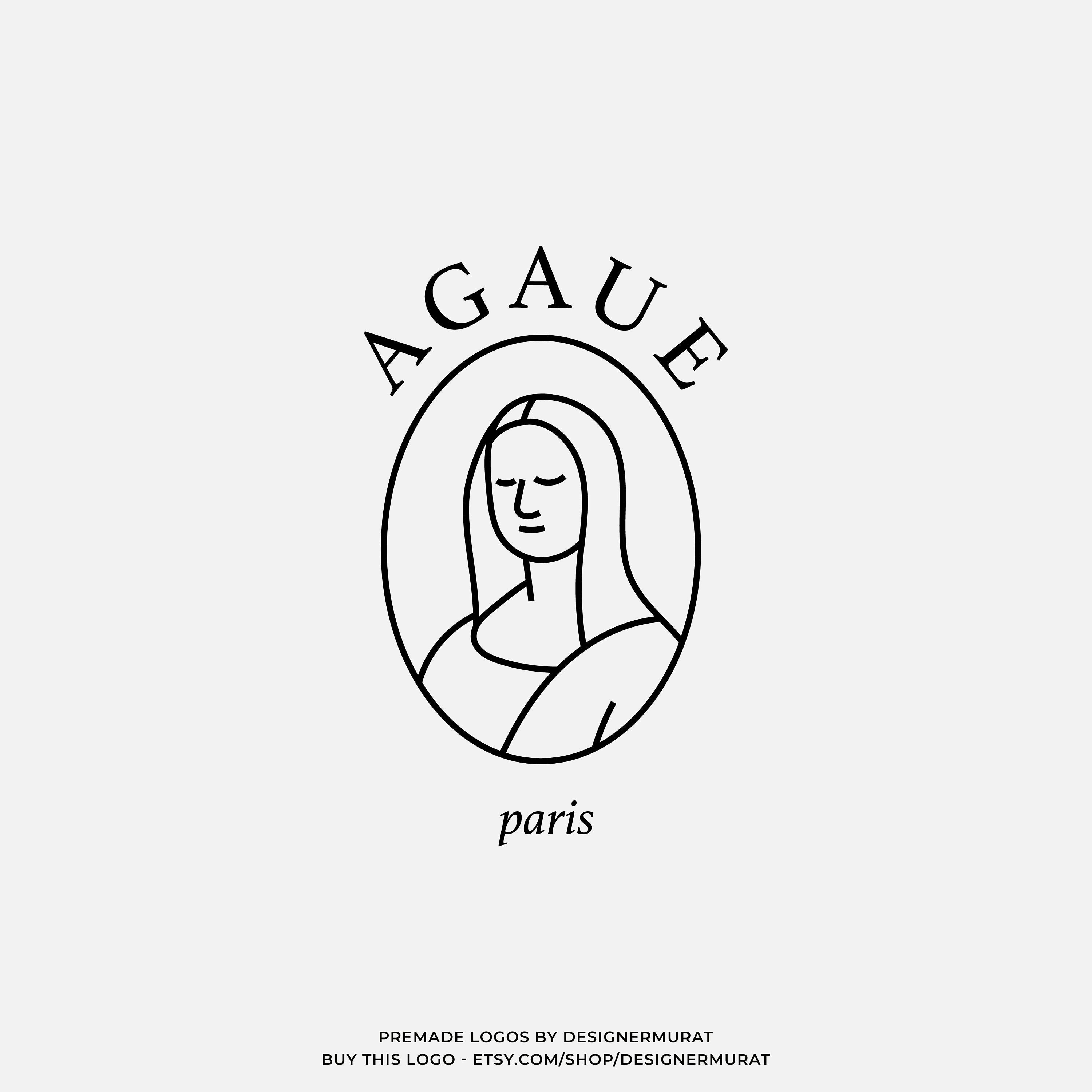 Premade Minimalist Mona Lisa Logo Design Template Art Gallery | Etsy