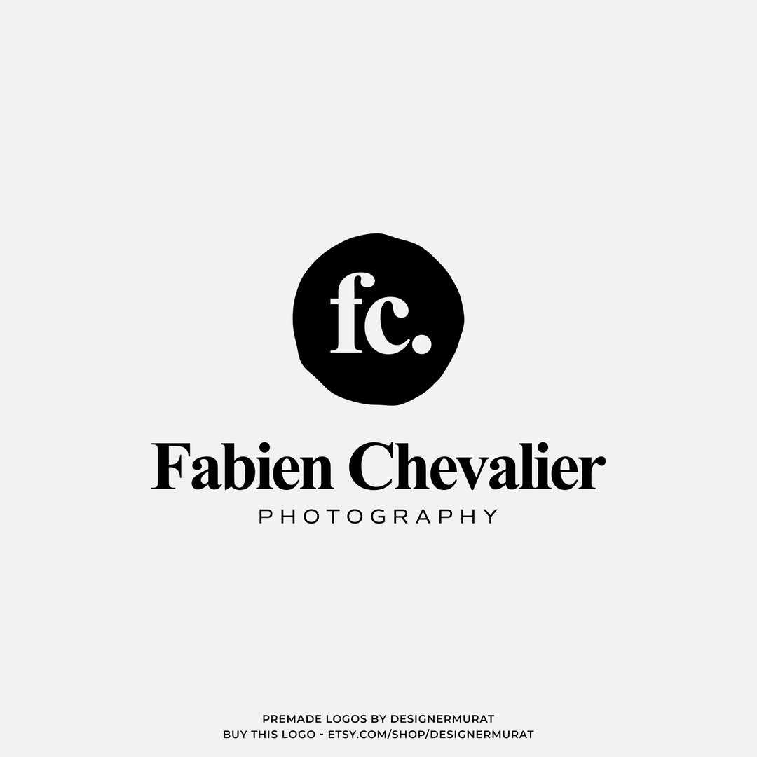Premade Bold Photographer Monogram Logo Design, Custom Name Letter ...