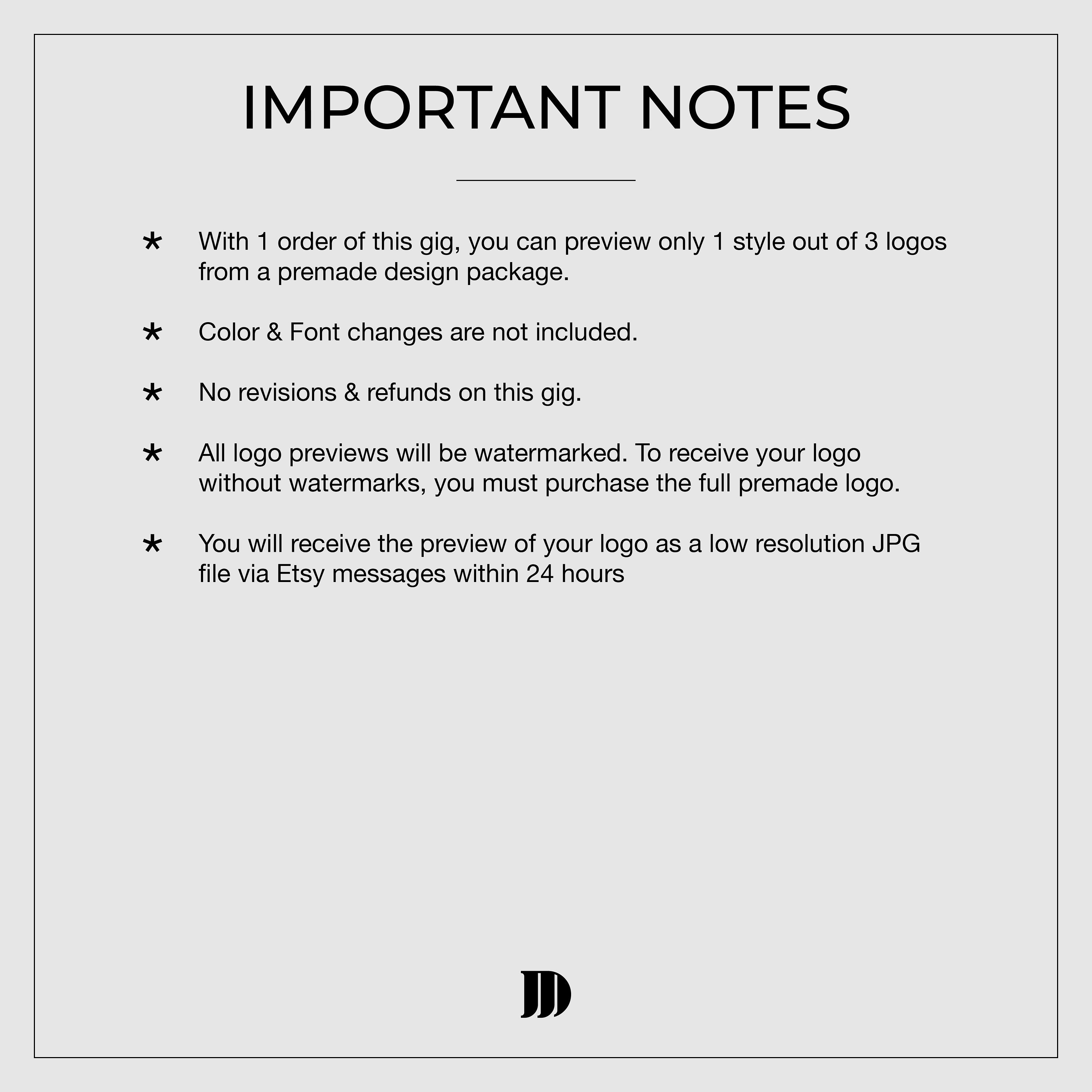 Preview Logo Add-on for Premade Logo Gigs / 1 Variation Only - Etsy