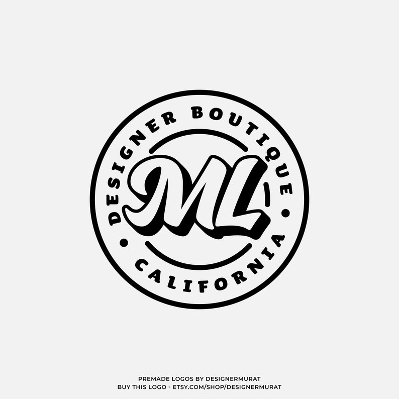 Premade Minimal Circle Script Logo Design Professional - Etsy